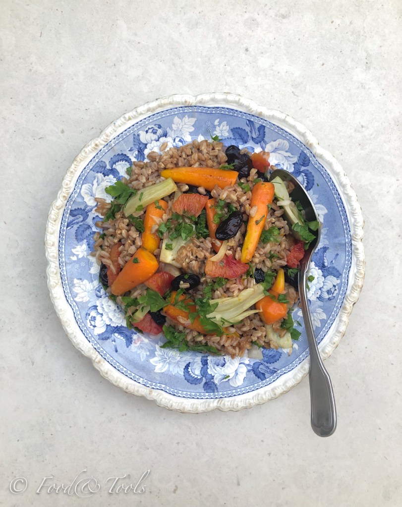 Roasted Carrot, Spelt, Fennel and Blood Orange Salad – Food and Tools